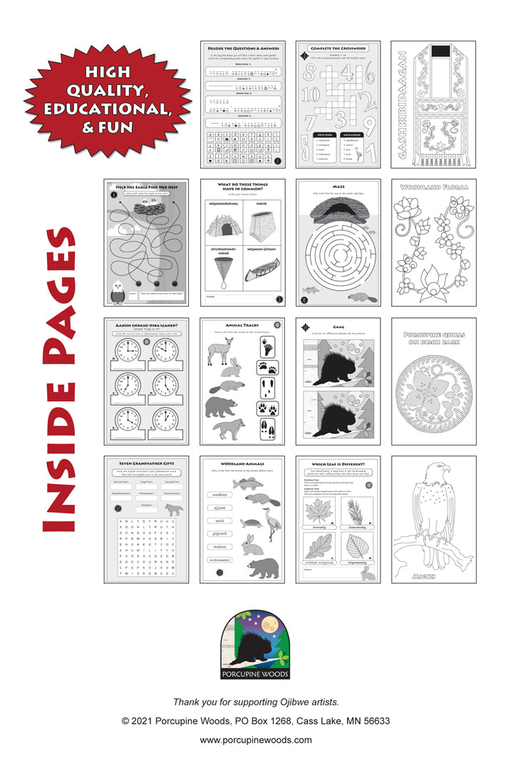 Ojibwe Activity Book for Kids – Porcupine Woods